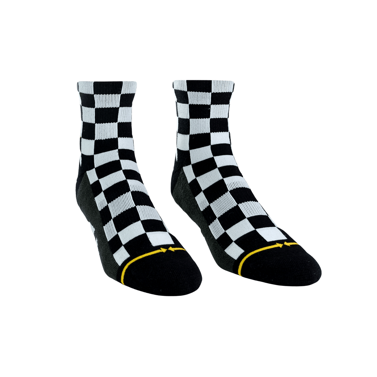 Checker Black/White Quarter Crew Socks – MERGE4